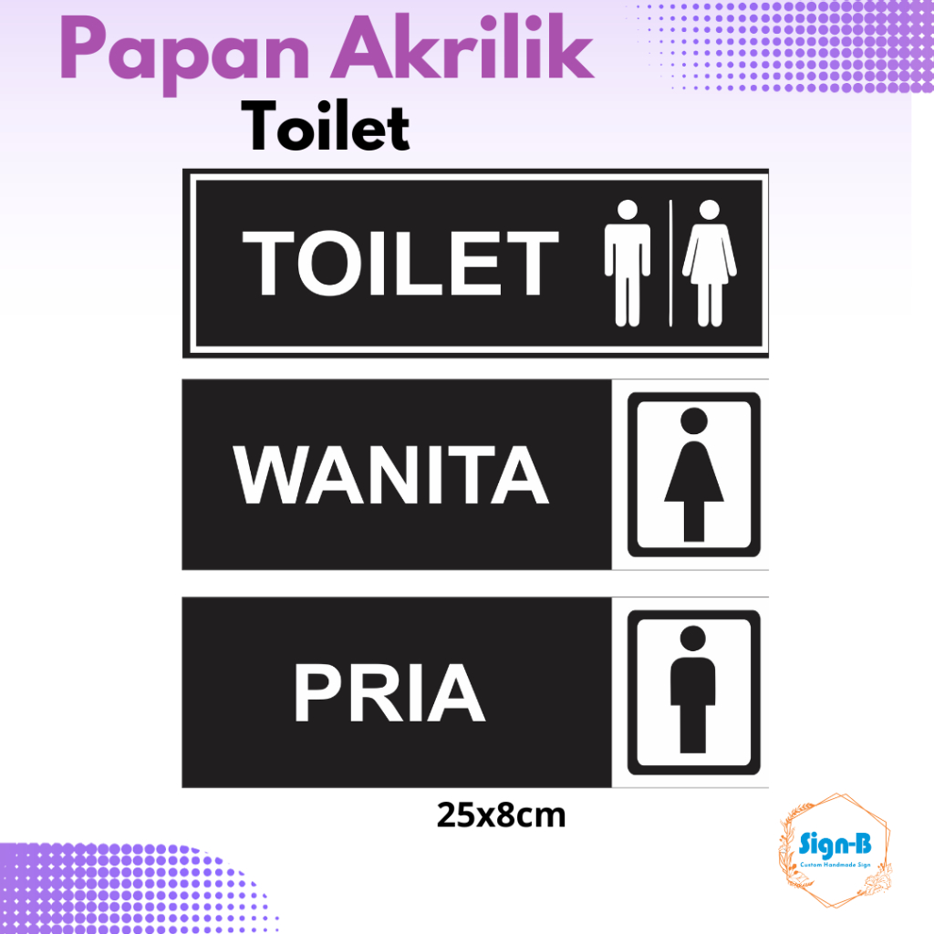 Jual Papan Akrilik Petunjuk Toilet | Akrilik Tulisan Toilet | Signboard ...