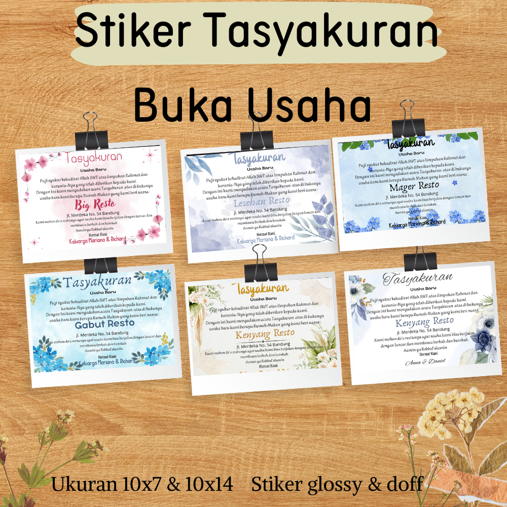 Jual Stiker Tasyakuran buka Usaha/isi 20pcs/Tasyakuran usaha baru ...