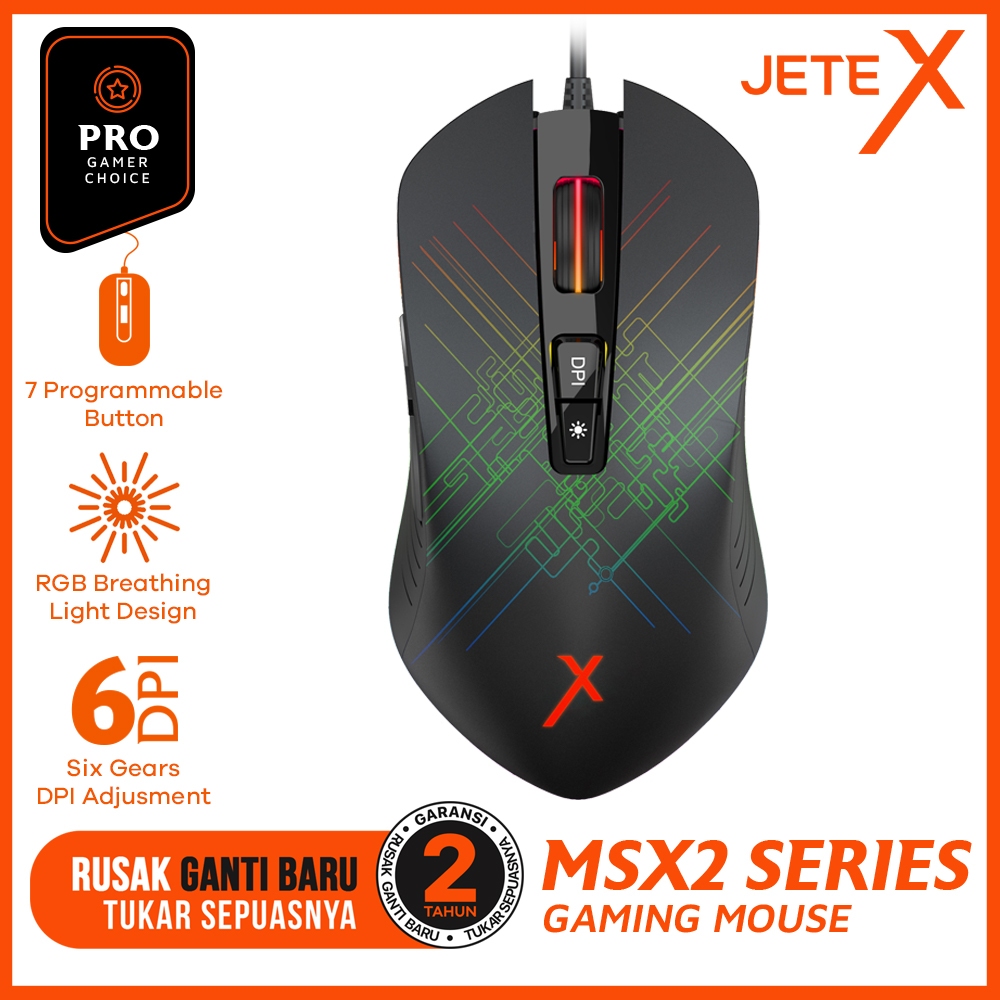 Jual Mouse Gaming RGB JETE MSX2 - Garansi 2 Tahun | Shopee Indonesia