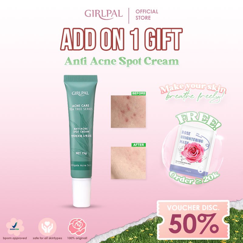 Jual GIRLPAL Anti Acne Spot Cream 15g Tea Tree Treatment Acnes Cream ...