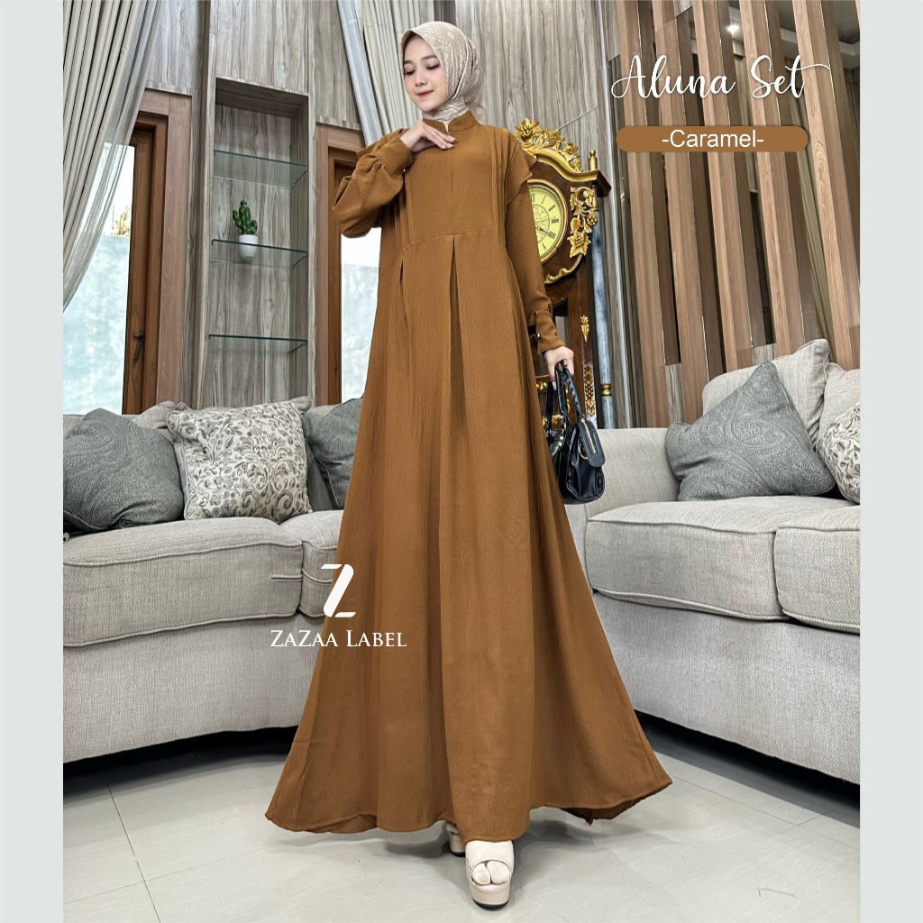 Jual Zazaa Label - Aluna set hijab cringkle airflow wanita muslimah ...