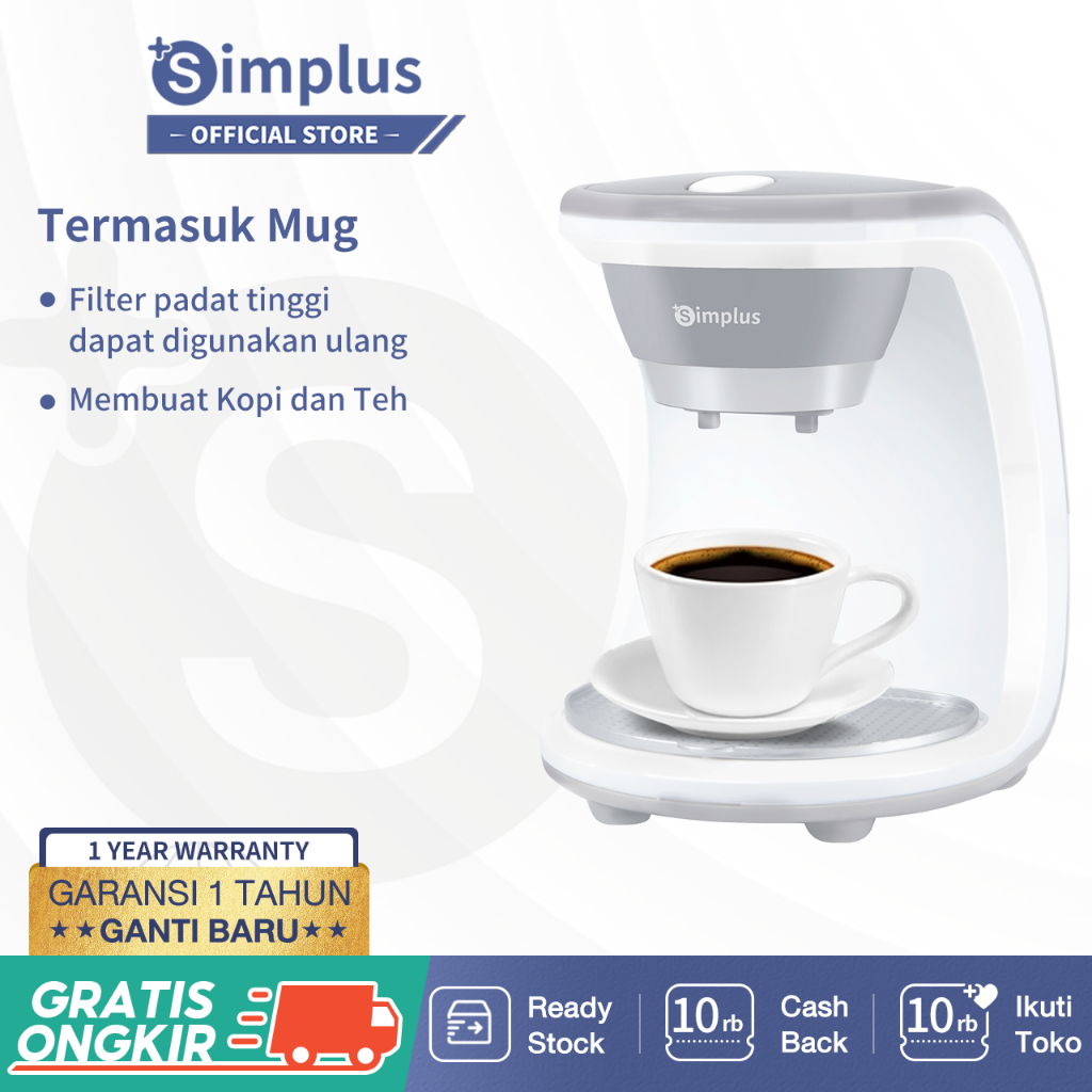 Jual SIMPLUS Tea/Coffee Maker Americano Expresso Low Watt Mesin Teh ...