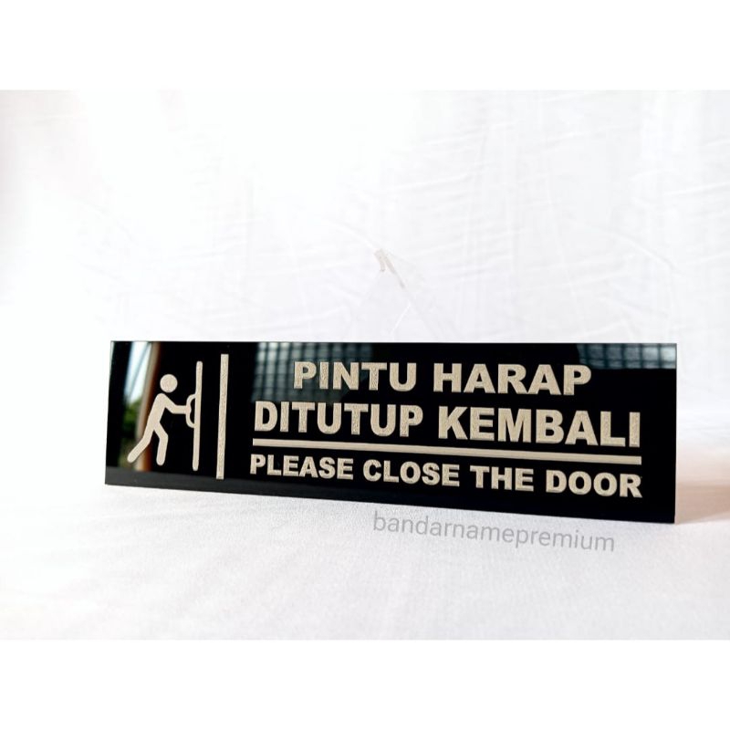 Jual sign tanda tutup pintu kembali - please close the door akrilik ...