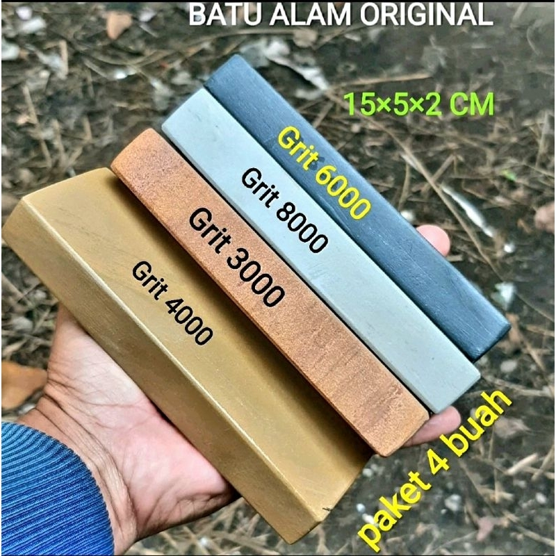Jual PAKET 4 BATU ASAHAN PISAU 15x5x2 CM ASLI BATU ALAM | Shopee Indonesia