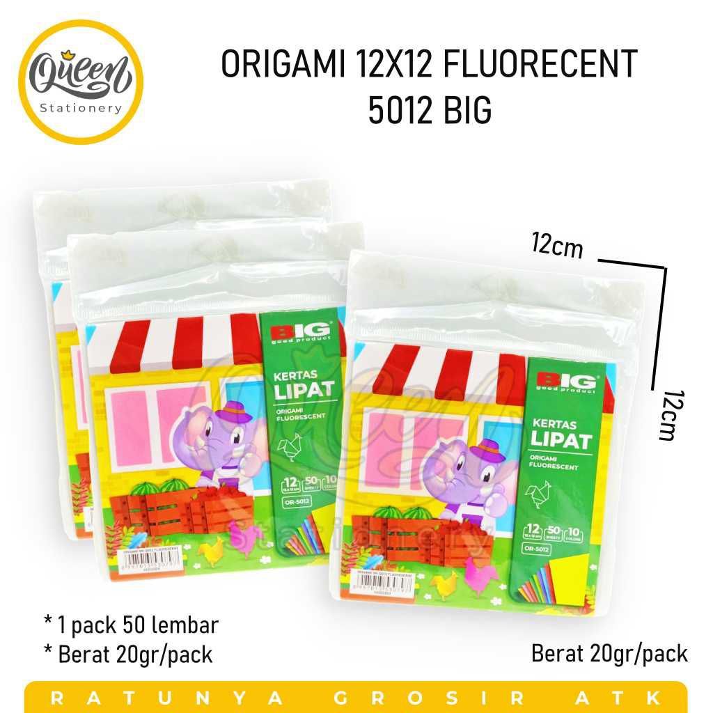 Jual 1 PACK ORIGAMI 12X12 FLUORECENT 5012 BIG ORIGAMI PAPER KERTAS ...