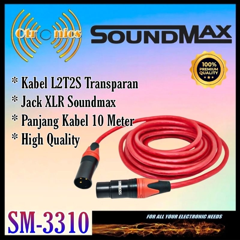 Jual Kabel Mic XLR Male Female Soundmax 10meter | Shopee Indonesia