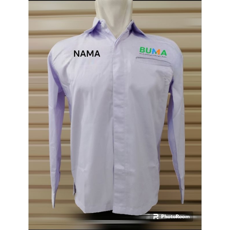 Jual Kemeja PT. BUMA Putih Lengan Panjang | Shopee Indonesia