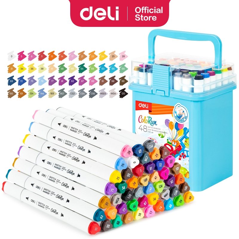 Jual Deli Spidol Warna Dual Tip / Spidol Sketsa / Water Based Sketch ...