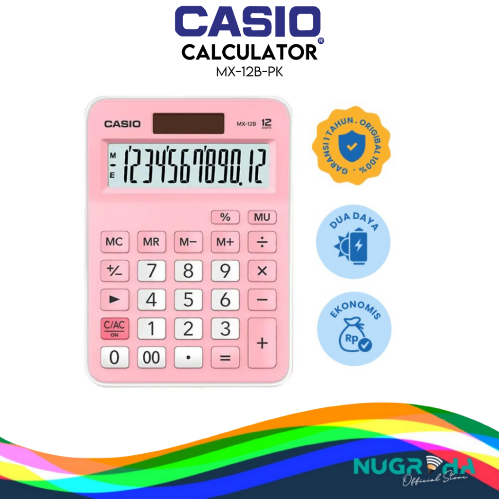 Jual Kalkulator Casio Calculator Desktop MX12B Meja kantor MX 12 B ...