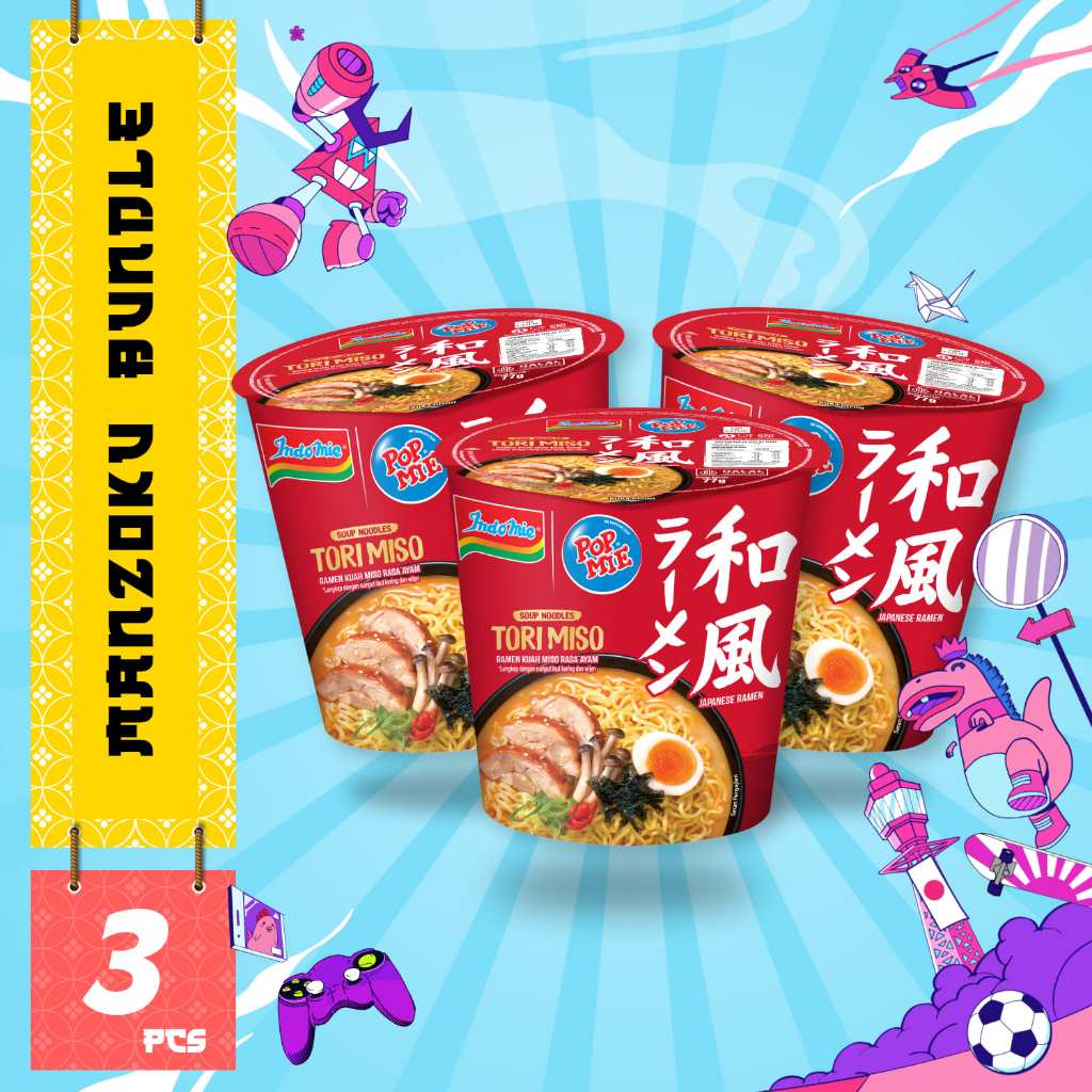 Jual 3 PCS - Pop Mie Tori Miso Ramen 77 Gr | Shopee Indonesia