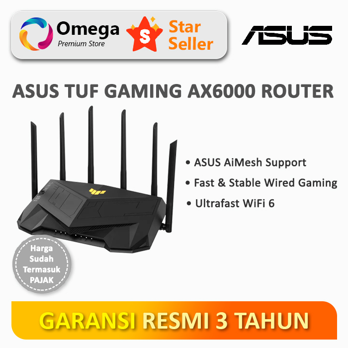 Jual Asus TUF-AX6000 TUF Gaming AX6000 Dual Band WiFi 6 Gaming Router ...