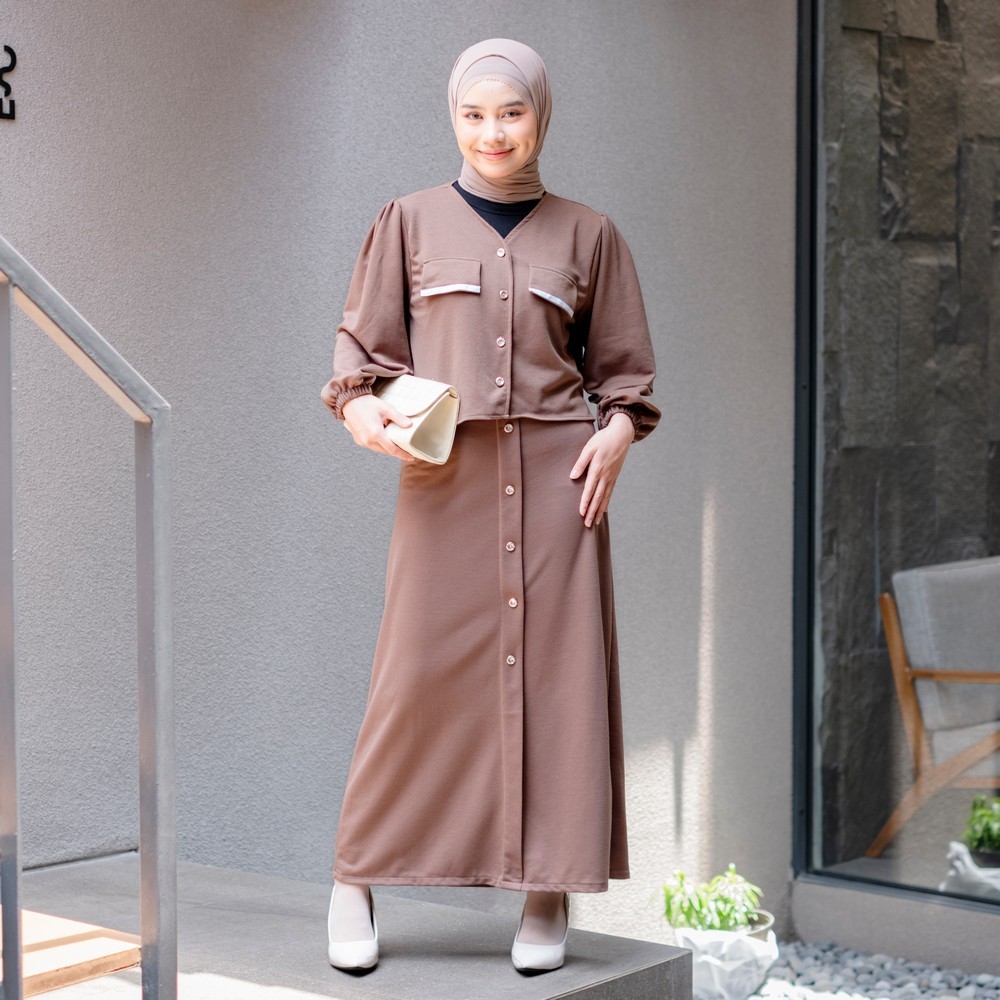 Jual Mybamus Luna Set Rok - Setelan Atasan Crop Rok Wanita - One Set ...