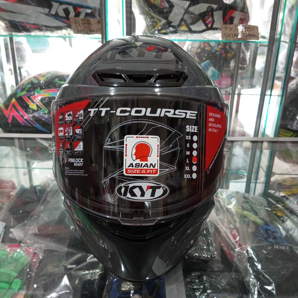 Jual Helm KYT TT Course Solid Gorilla Grey Original | Shopee Indonesia