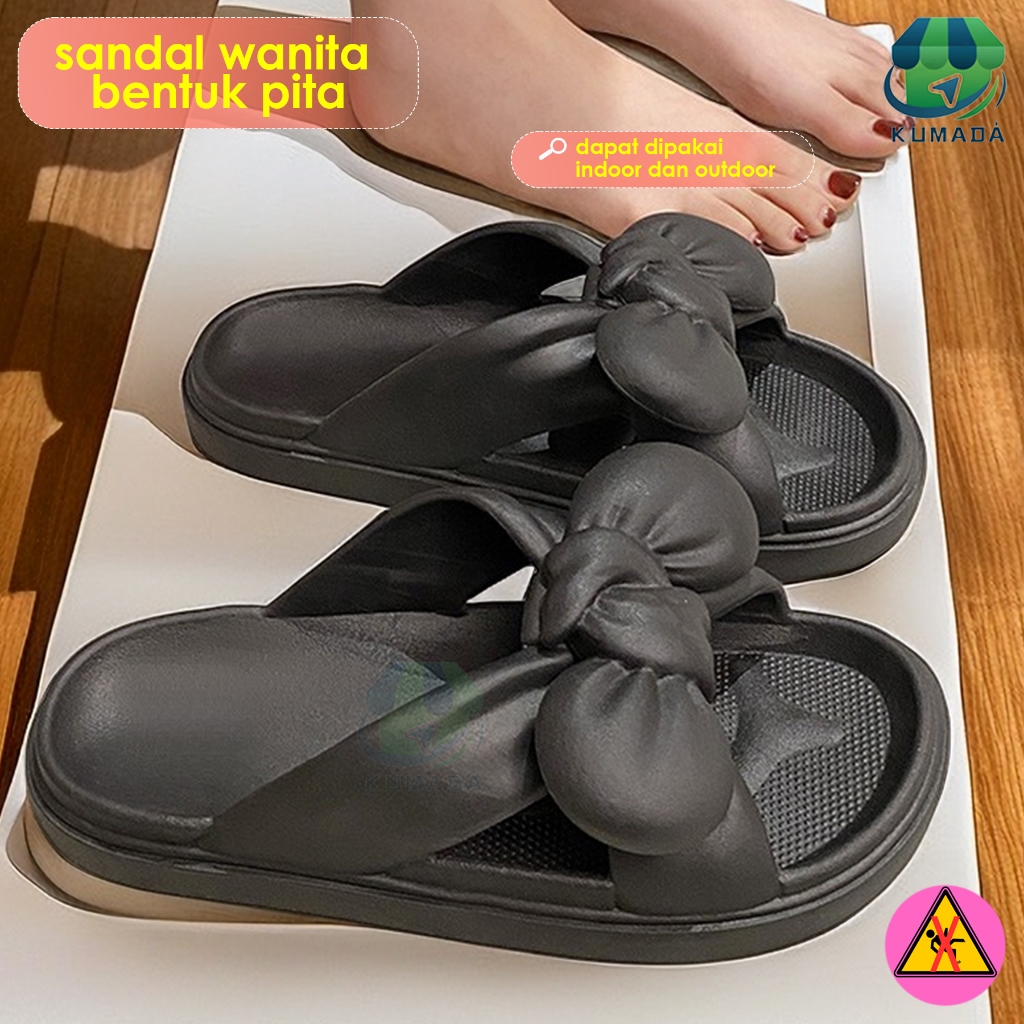 Jual Sendal Wanita Terbaru import Jelly Karet Sandal Slop Flat Rumahan ...