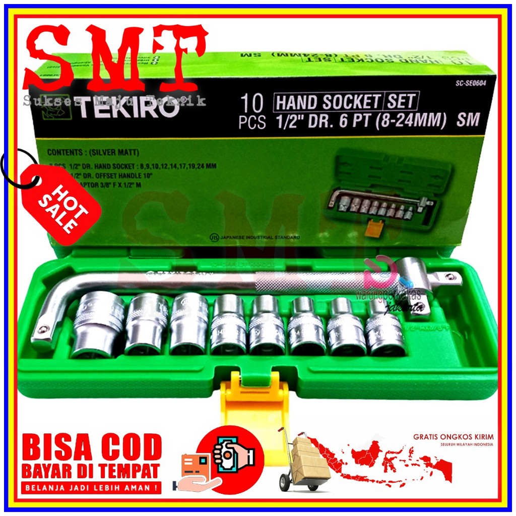 Jual Tekiro Sock Set 10pc Box PVC Hand Socket Set 1/2" | Shopee Indonesia