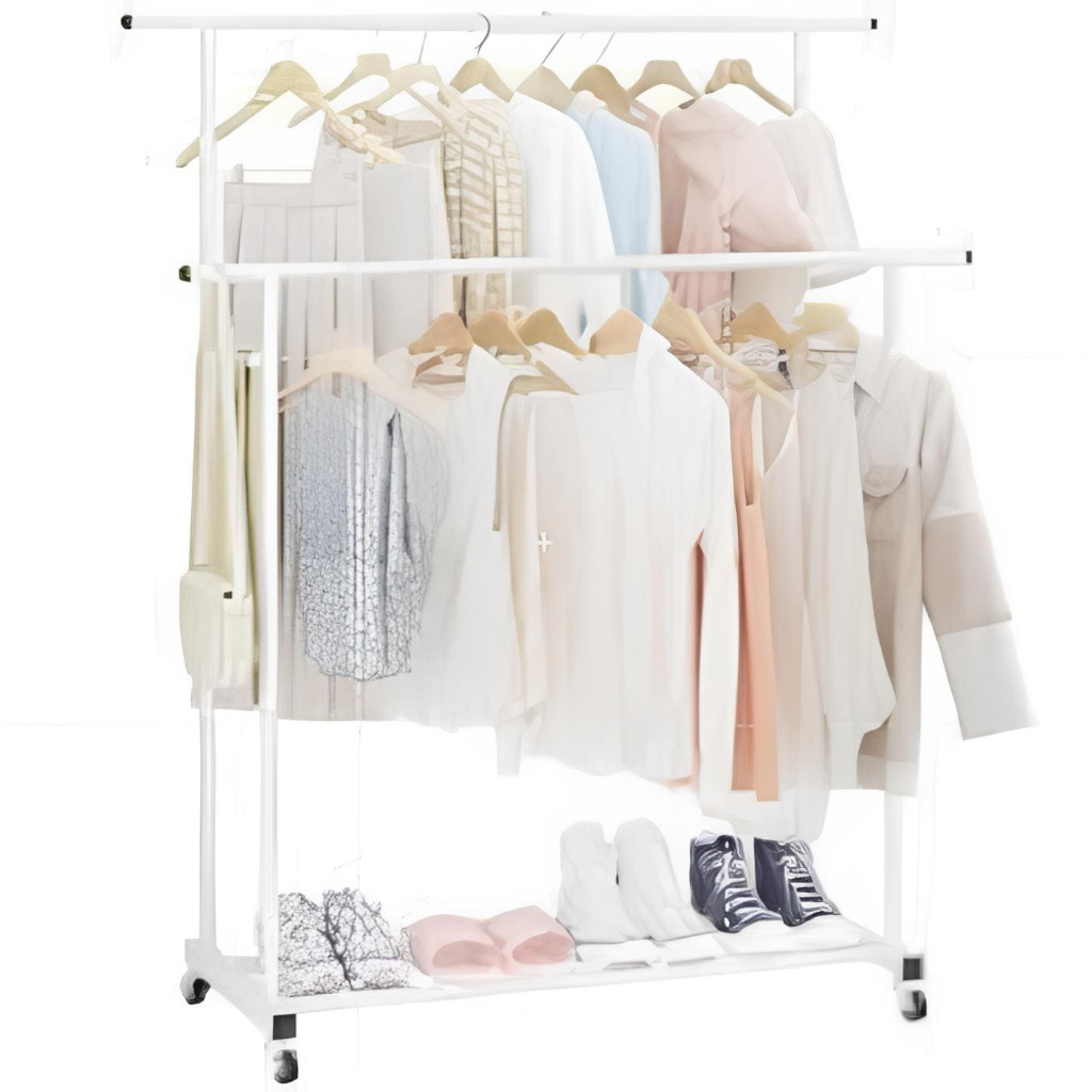 Jual Double Rod Rack Gantung 2 Lapis Dan Single Rod Shoes Rak Serbaguna ...