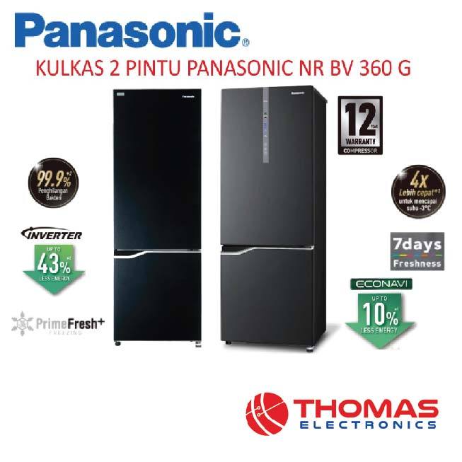 Jual Kulkas Panasonic 2 Pintu Bottom Freezer Inverter NR BV 360 GK ...