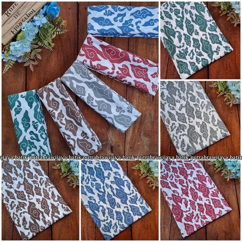Jual Kain batik printing motif mega mendung bahan tetron rayon halus adem fashion batik wanita ...