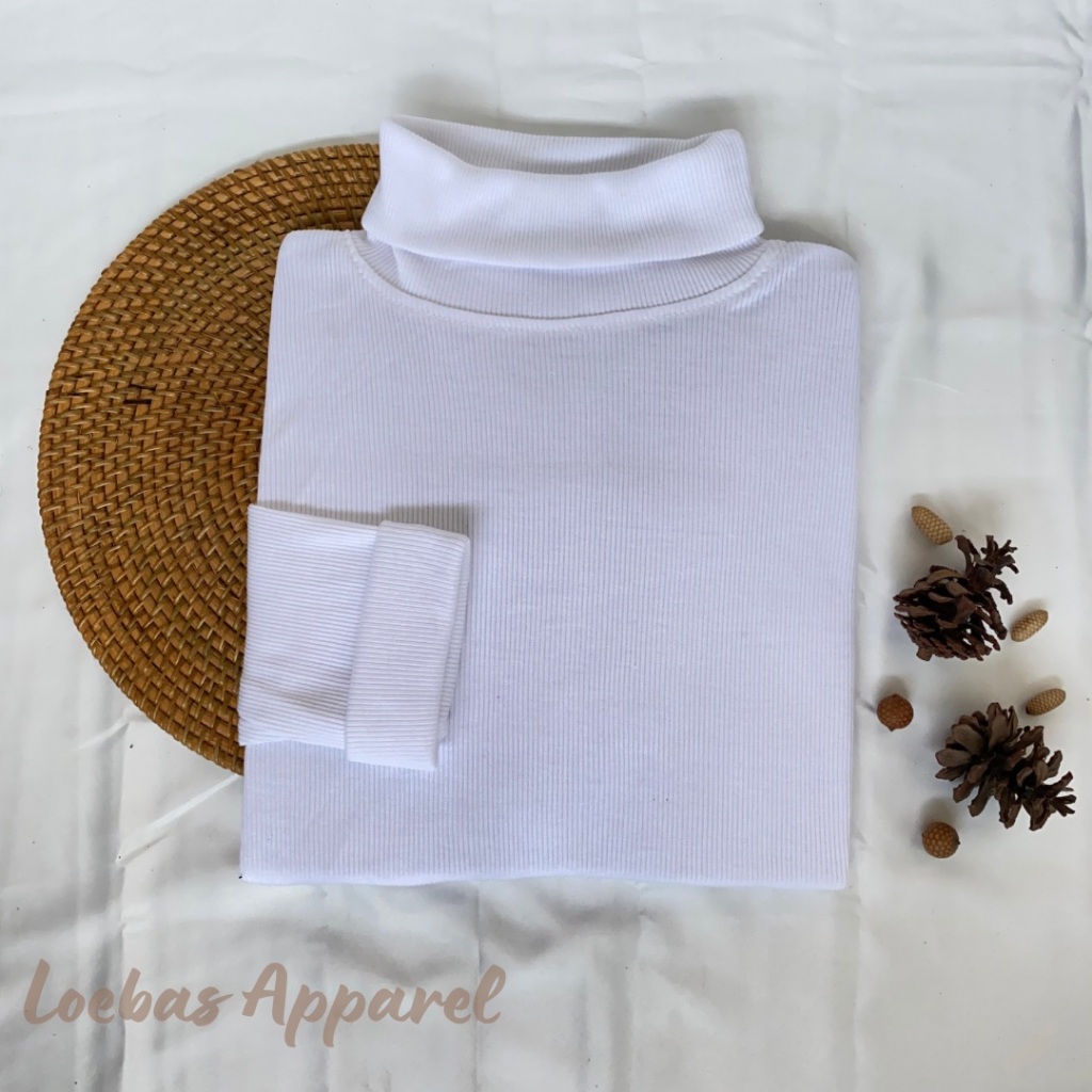Jual RIB Turtle neck PREMIUM TEBAL kerah TINGGI/ turtleneck full catton ...