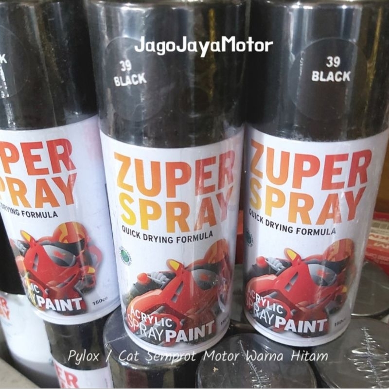 Jual Pylox / Cat Semprot Hitam Glossy Kilap Black Zuper Spray 150cc ...