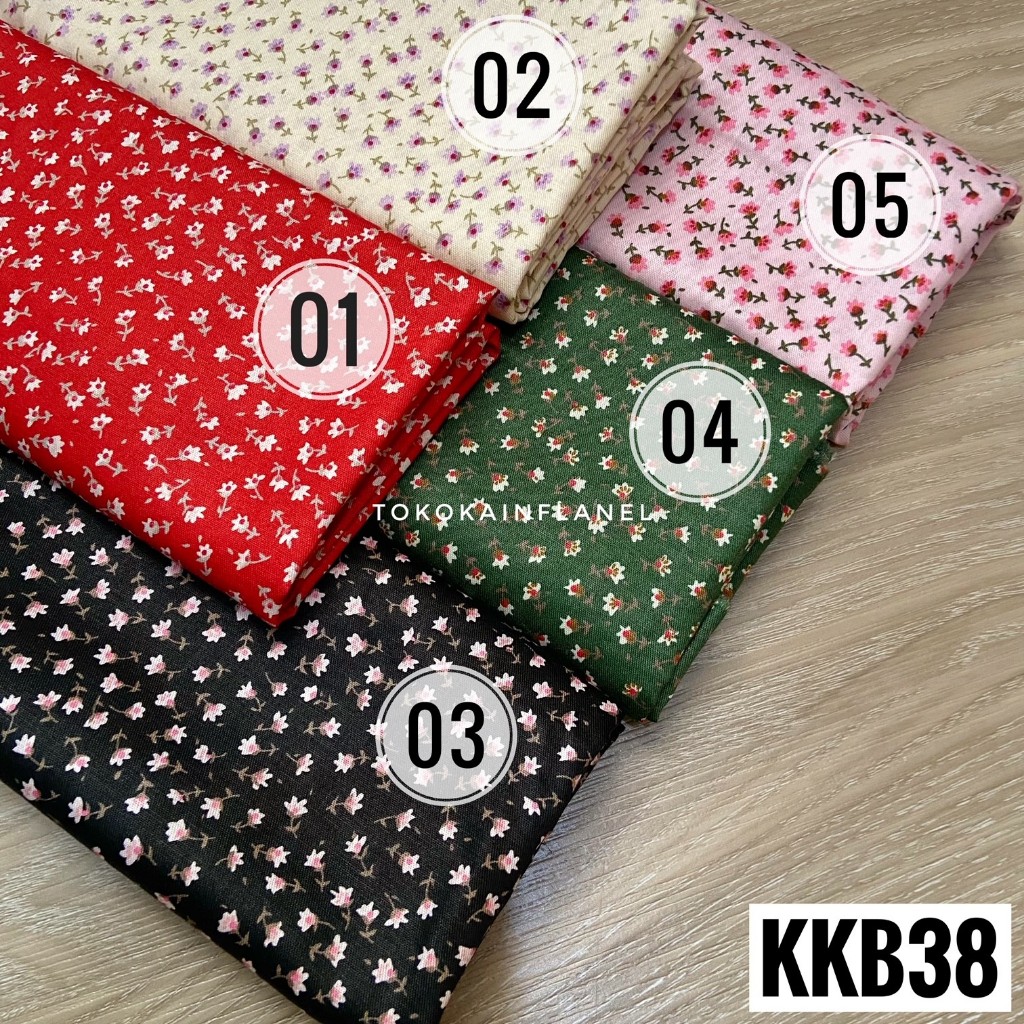 Jual Kkb38 Kain Katun Jepang Motif 1 Tangkai Bunga Kecil uk 50cmxlebar ...