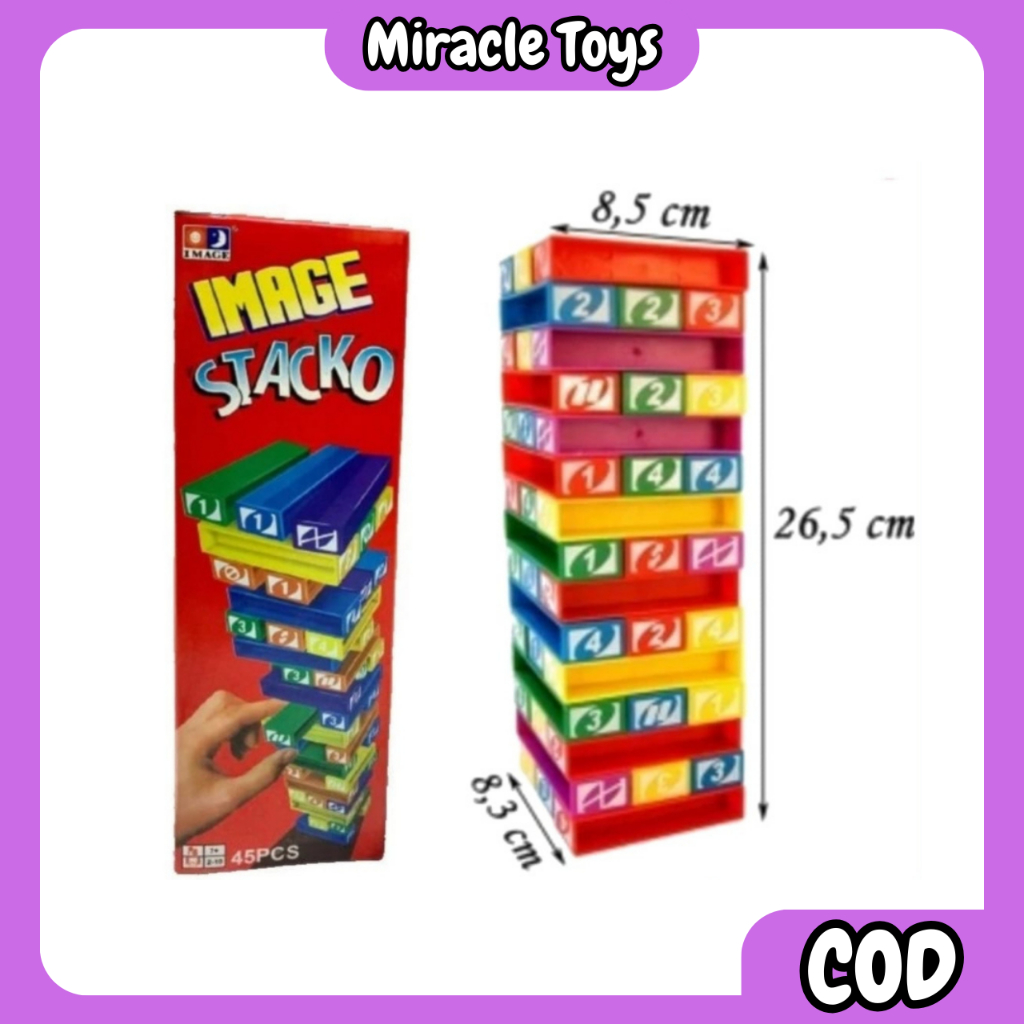 Jual COD - Image Stako Mainan balok susun tower Stako board GAMES ...