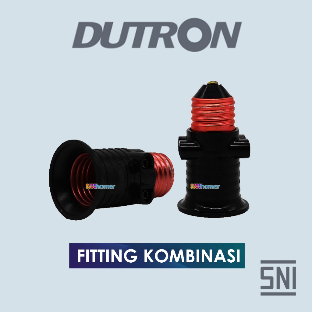 Jual DUTRON Fitting Kombinasi Original Berkualitas SNI fitting lampu bohlam stop kontak 2 dua ...