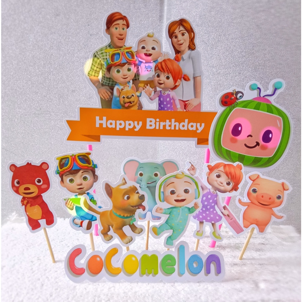 Jual Toper Kue Cocomelon (Gratis Tambah Nama) untuk Hiasan Cake Ulang ...