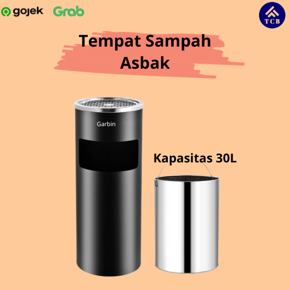 Jual Standing Ashtray Asbak Hitam 30 Liter | Shopee Indonesia