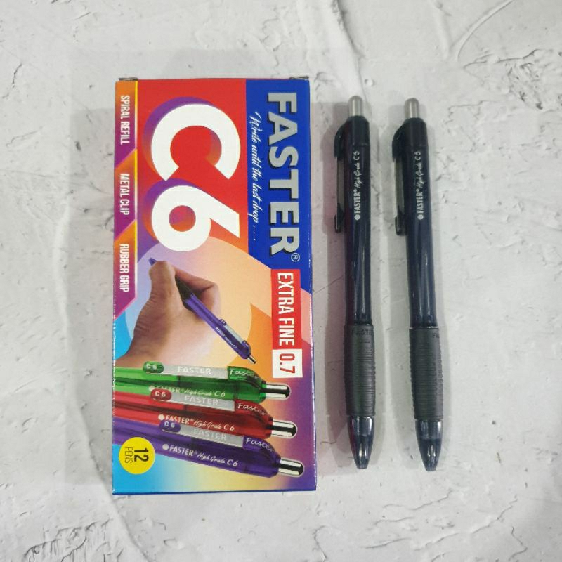 Jual (12 Pcs) Pen Faster C6 | Shopee Indonesia