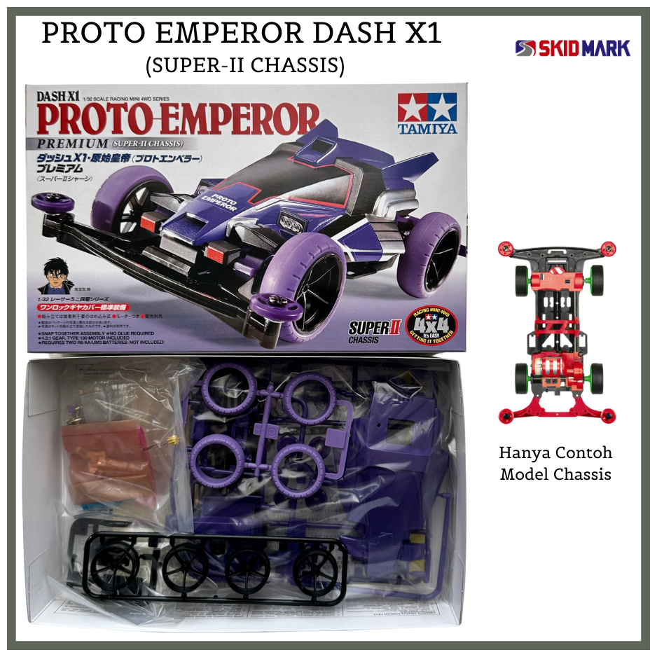Jual Mobil Rakit Tamiya Mini 4WD - Proto Emperor Dash X1 Super II ...