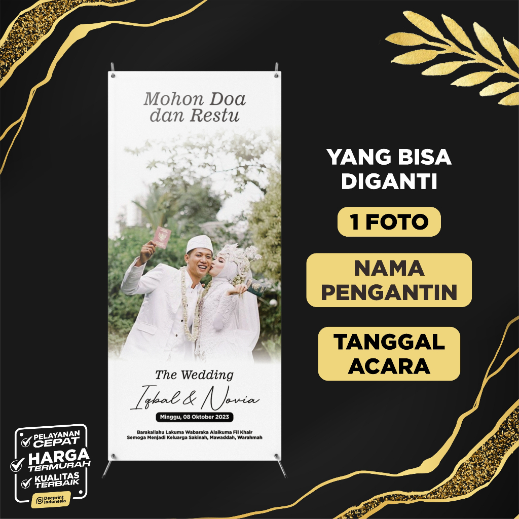 Jual X banner Wedding , X banner Pernikahan , xbanner 60x160 , Gratis ...