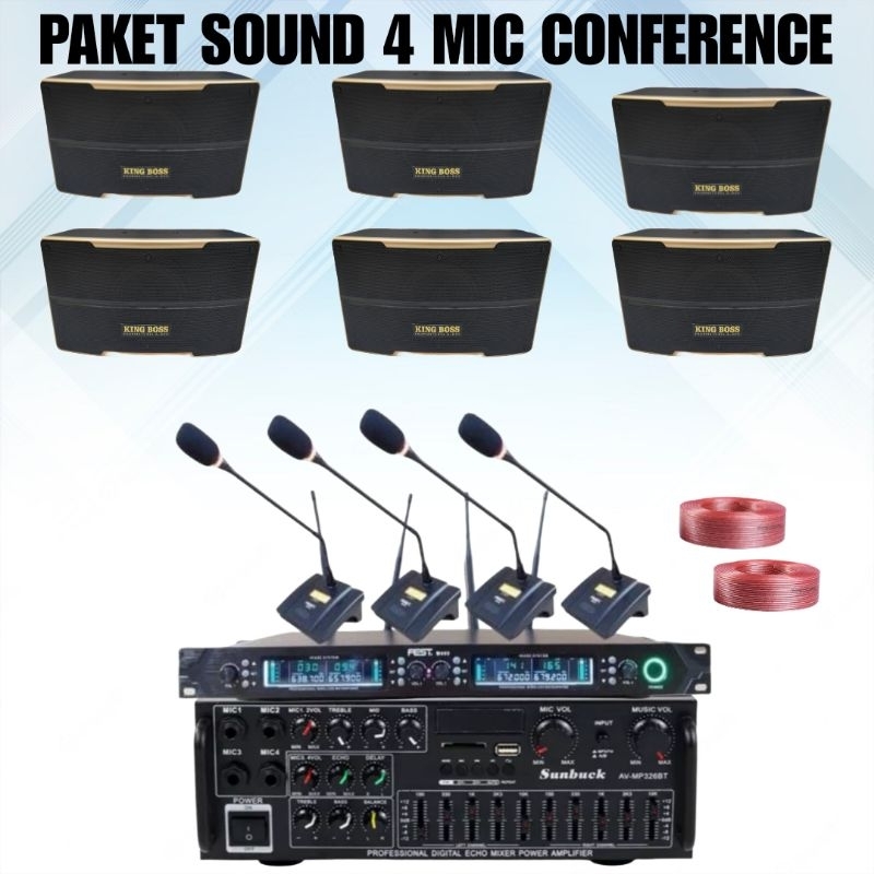 Jual paket sound system rapat kantor audio mic conference wireless ...