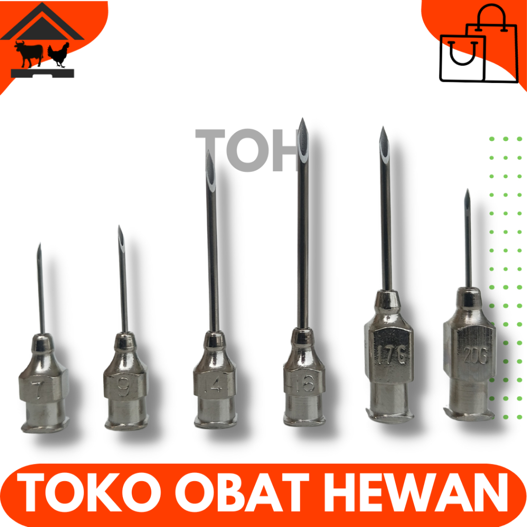 Jual JARUM HEWAN STAINLESS 1 Pcs Ukuran Lengkap - Needle - Jarum Suntik Hewan Sapi, Kambing ...
