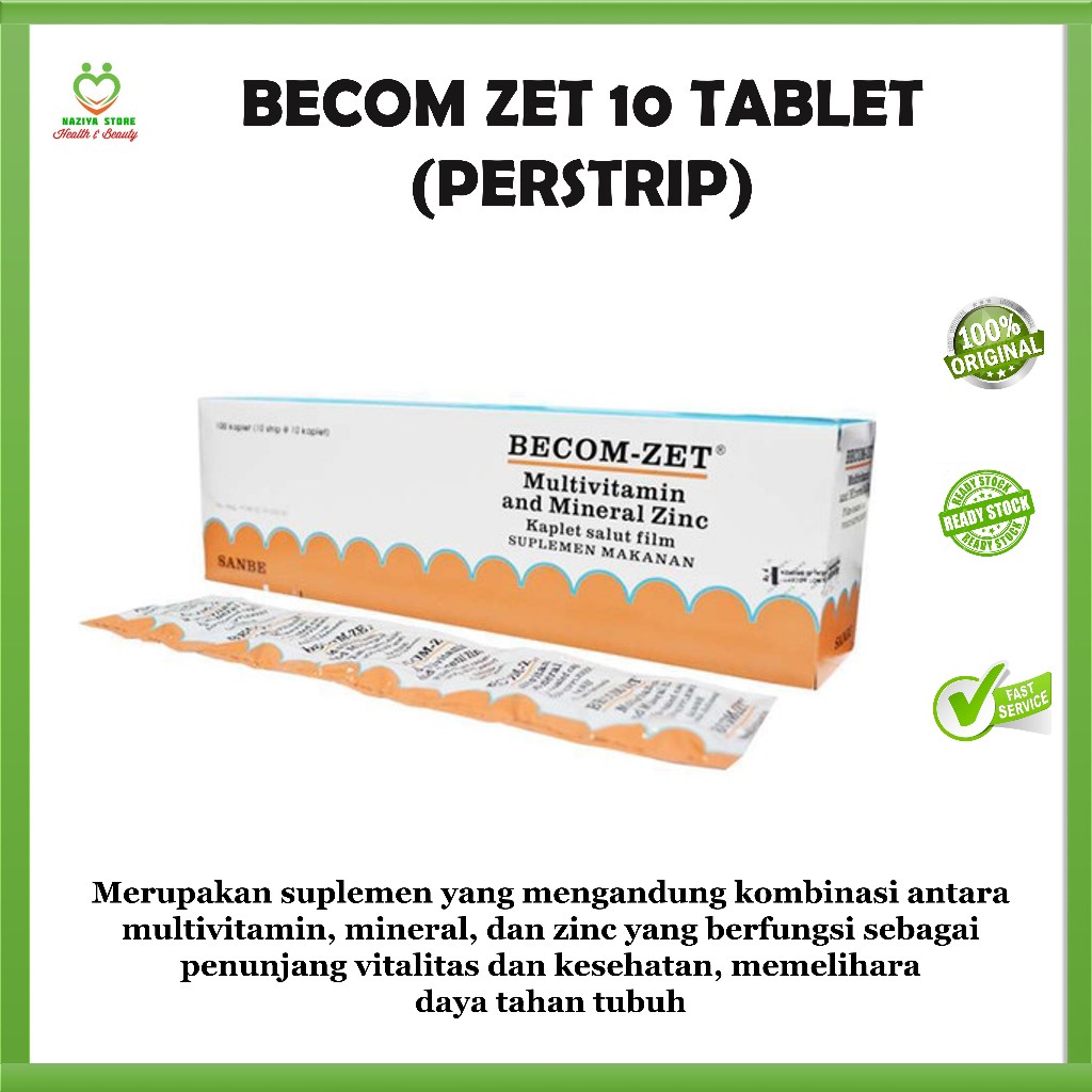 Jual BECOM-ZET KAPLET Suplemen Multivitamin Daya Tahan Tubuh/Vitamin B ...