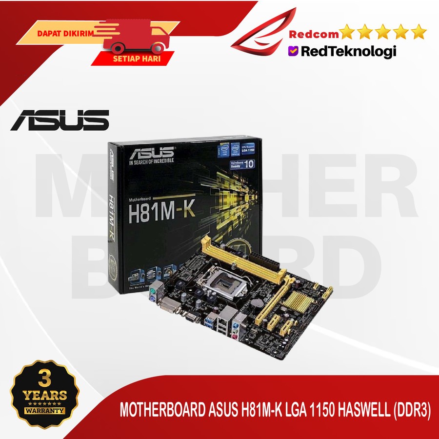 Jual MOTHERBOARD ASUS H81M-K LGA 1150 HASWELL (DDR3) | Shopee Indonesia