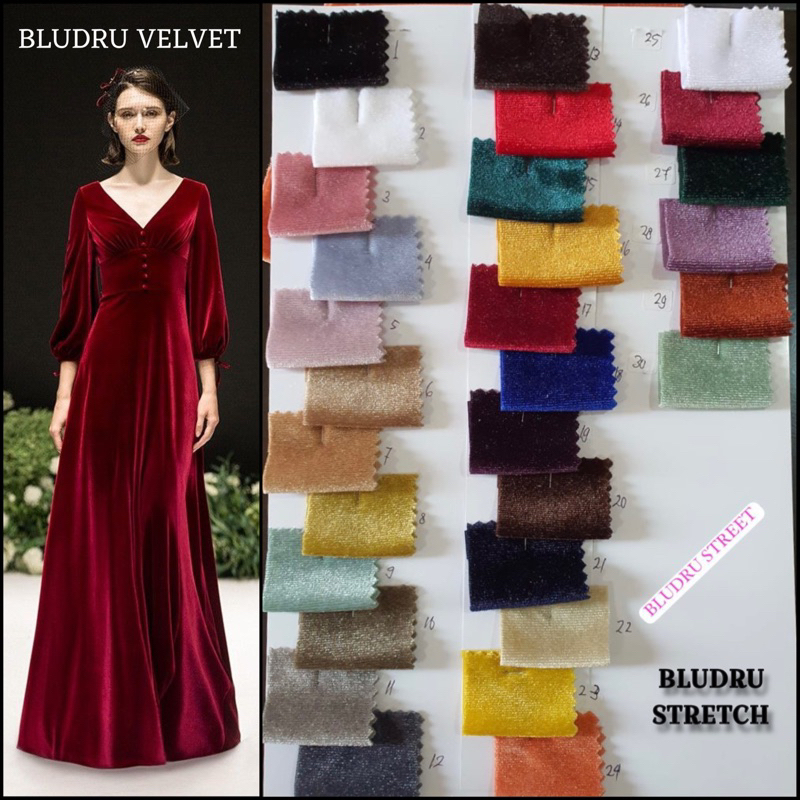 Jual Kain BLUDRU VELVET Superior Quality by MacMohan Per 0.5m Kain ...