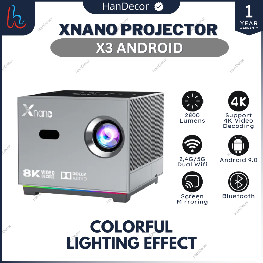 Jual PROJECTOR XNANO X3 ANDROID 9.0 2800 LUMENS | PROYEKTOR SCREEN MIRORRING BLUETOOTH ANDROID ...
