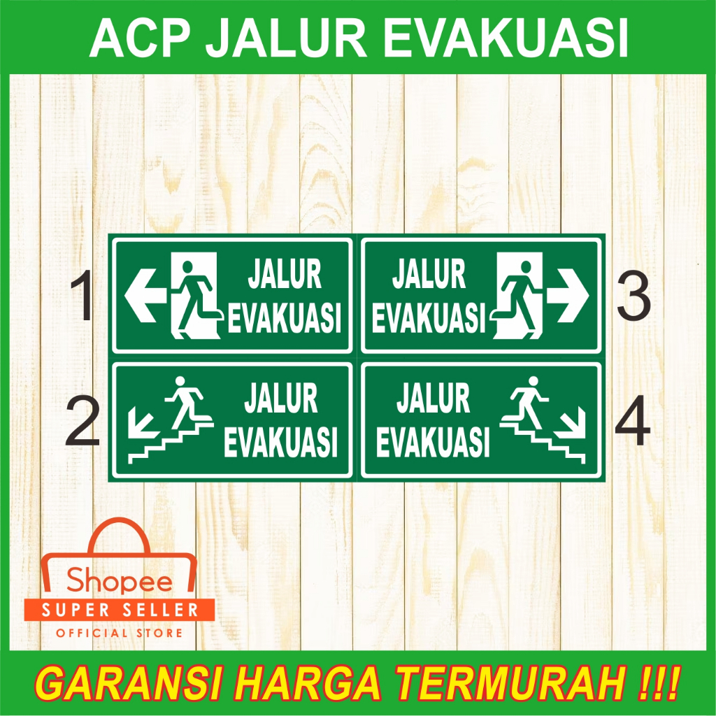Jual RAMBU K3 JALUR EVAKUASI ACP 3mm | Shopee Indonesia