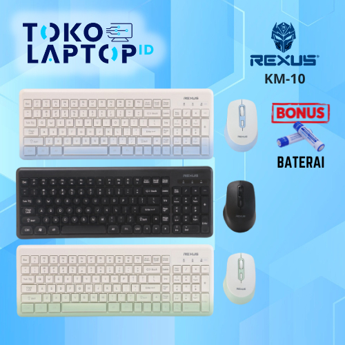 Jual Rexus KM10 / KM-10 Wireless Mouse Keyboard Combo Office | Shopee ...