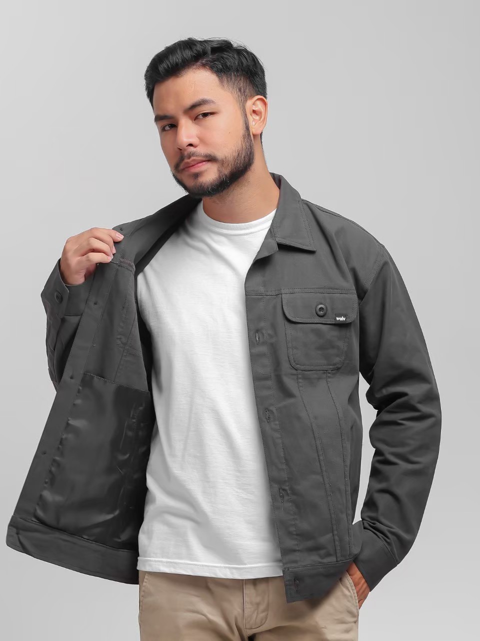 Jual Jaket Pria Canvas Model 4 Saku Branded Original WOLV / Jacket ...