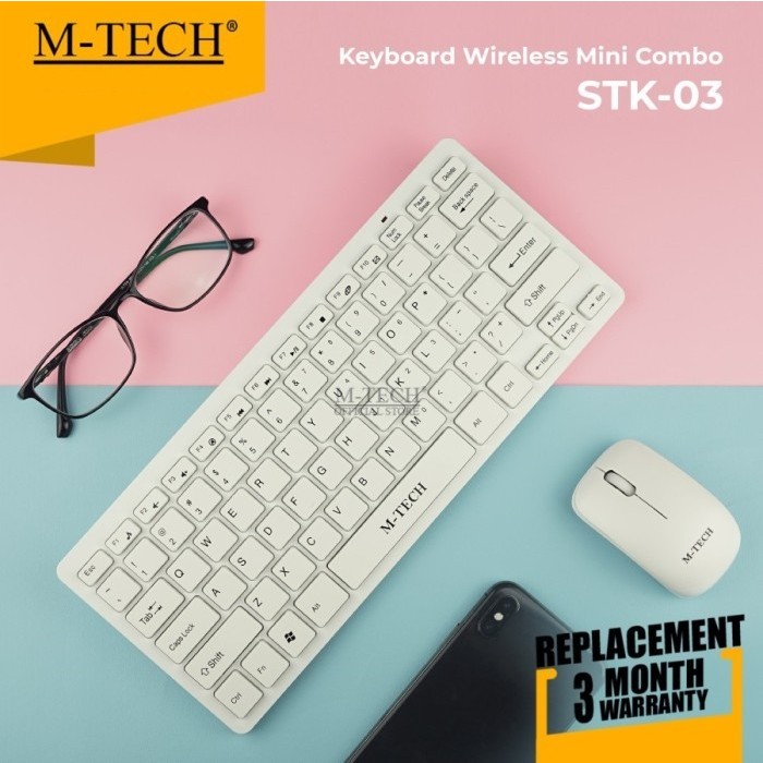 Jual M-Tech Original Keyboard Mini Combo Mouse Wireless STK-03 WHITE ...