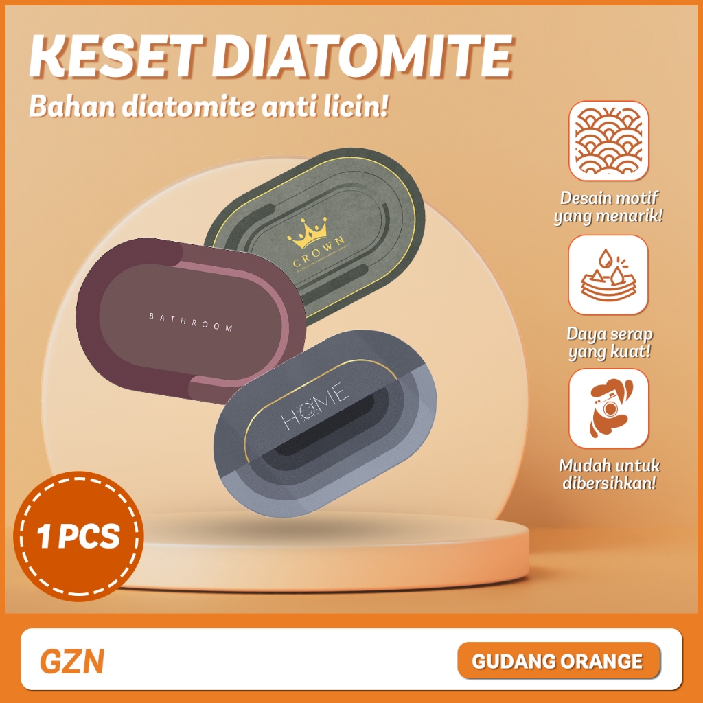 Jual GUDANG02- Keset Diatomite Ketebalan 2,5MM Bundar Keset Kaki Anti ...