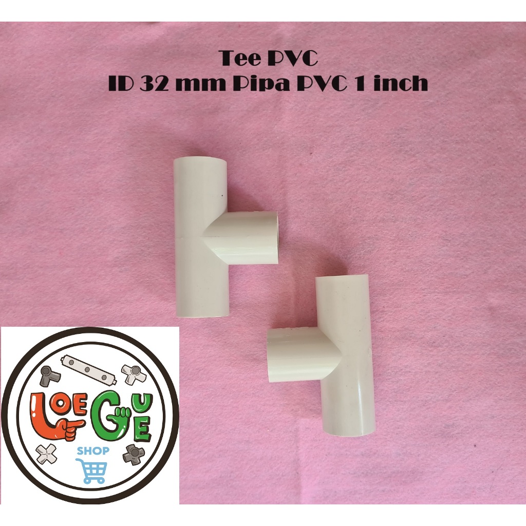 Jual Fitting T tee pipa pvc 1", 3/4" & 1/2 inch atau ID 32 , 26 & 22 mm ...
