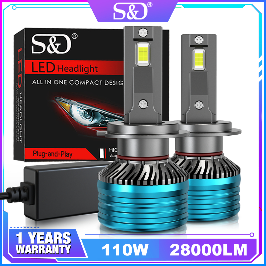 Jual S&D 2pcs 110W 28000LM lampu LED H4 daya tinggi H1 H7 H11 H9 H16 H8 9005 9006 HB3 HB4 9012 ...