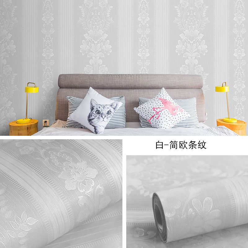 Jual Wallpaper Dinding Polos Garis Bunga Putih 9m s/d 10m x 45cm ...