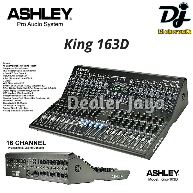 Jual Mixer Analog Ashley KING 163 D / KING 163D / KING163D - 16 channel ...