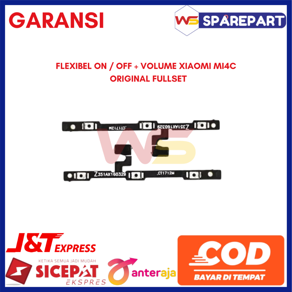 Jual FLEXIBEL ON / OFF + VOLUME XIAOMI MI 4C / MI4C - ORIGINAL FULLSET ...