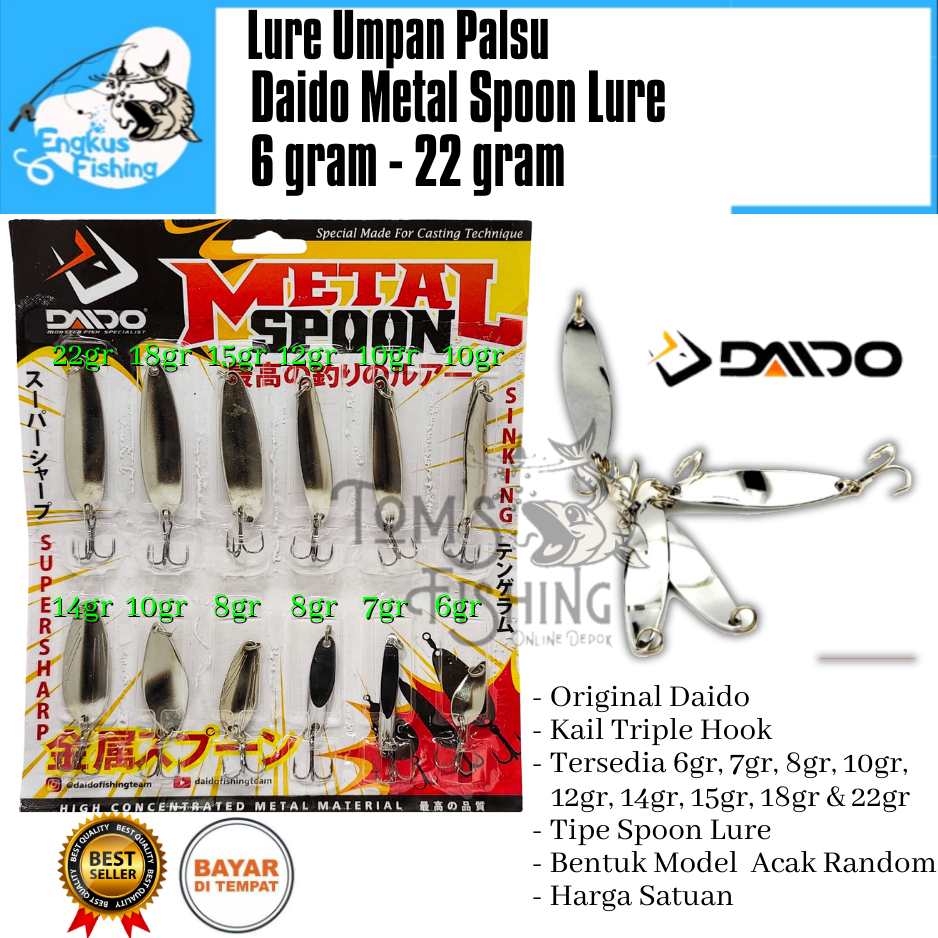 Jual Umpan Pancing Casting Daido Spoon Metal Lure (6gr - 22gr) Satuan ...