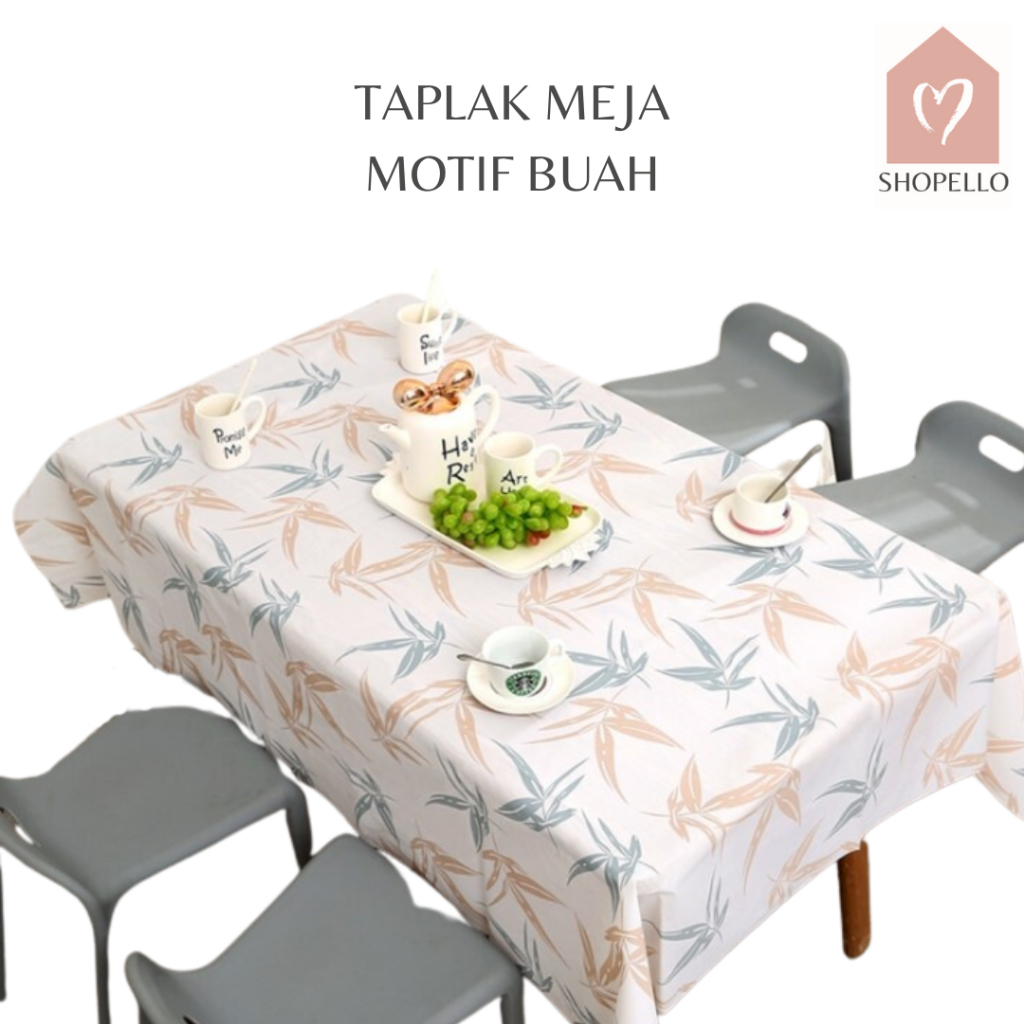 Jual Shopello Taplak Meja Anti Air Motif Buah Tanaman Taplak Modern ...